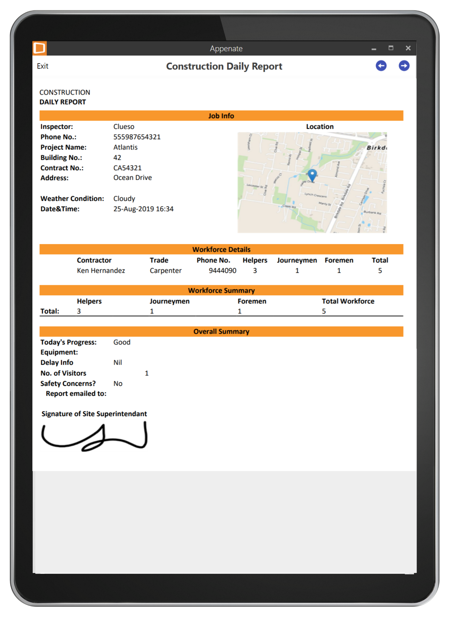 Construction Report