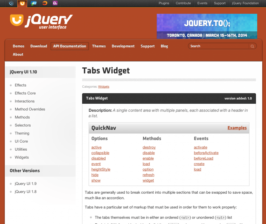 jQuery UI 1.10x Tabs Widget（タブへのダイレクトリンク） - 自然体