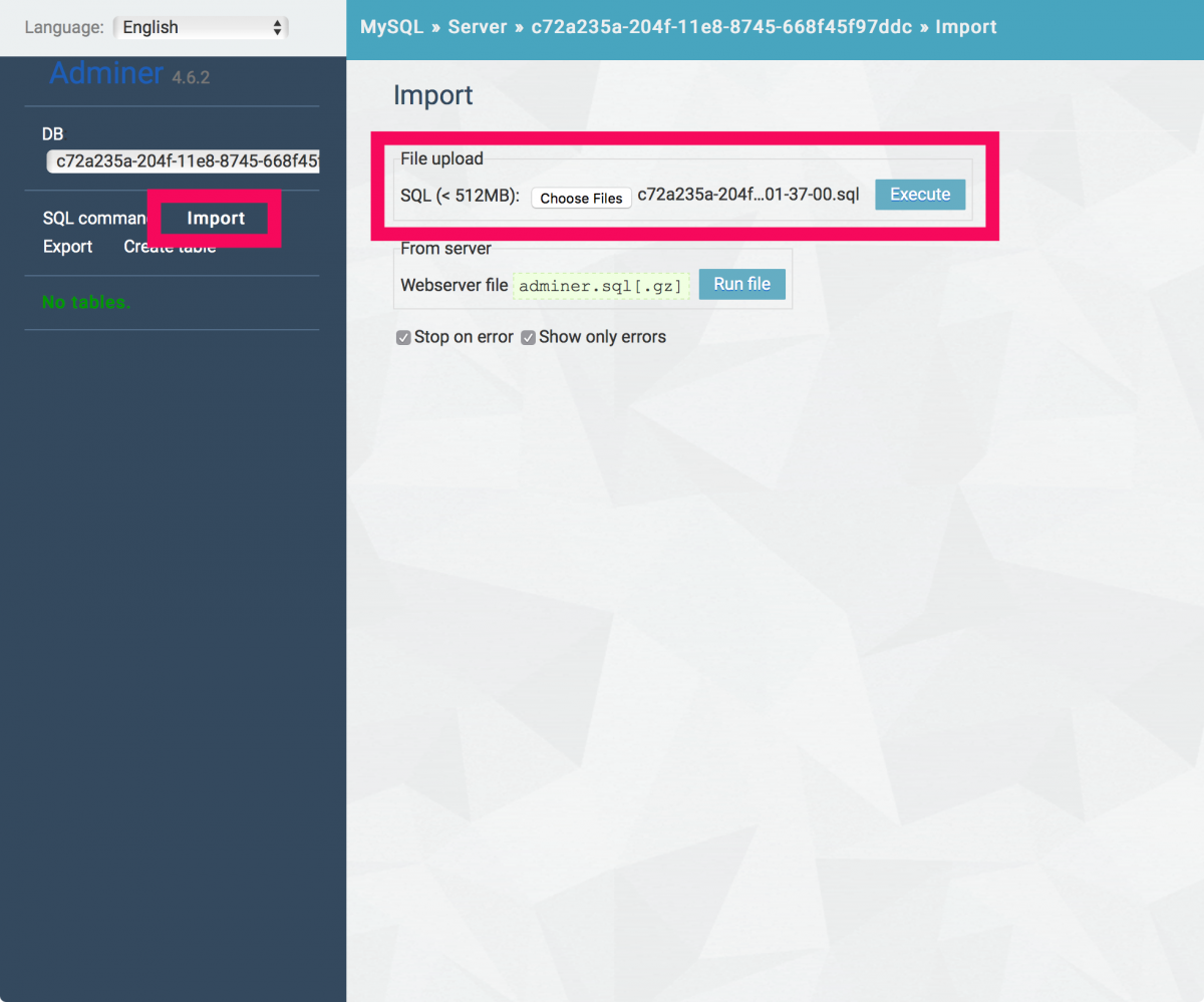 Managing your WordPress Database with ARI Adminer on Shifter